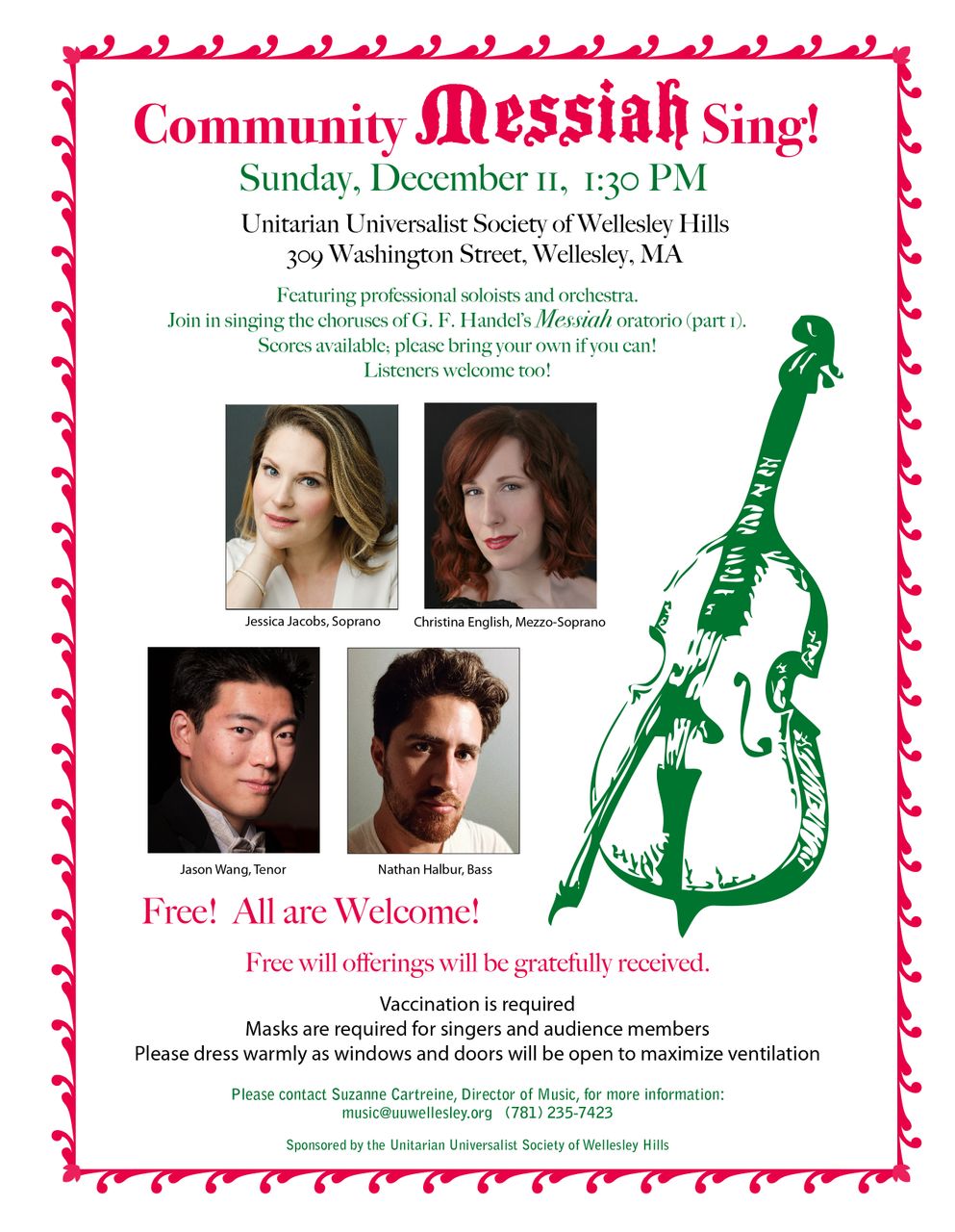 Community Messiah Sing Returns to UU Wellesley Hills [12/11/22]