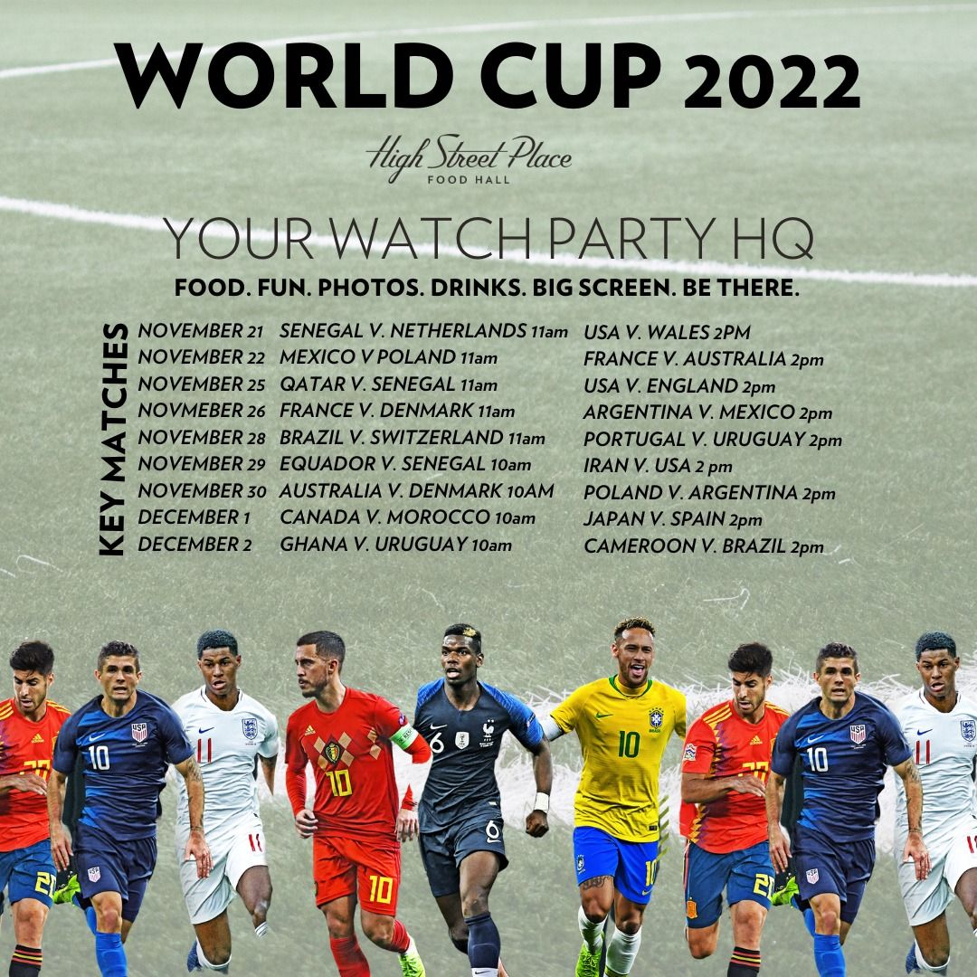 World Cup Watch Party HQ at High Street Place [11/21/22]
