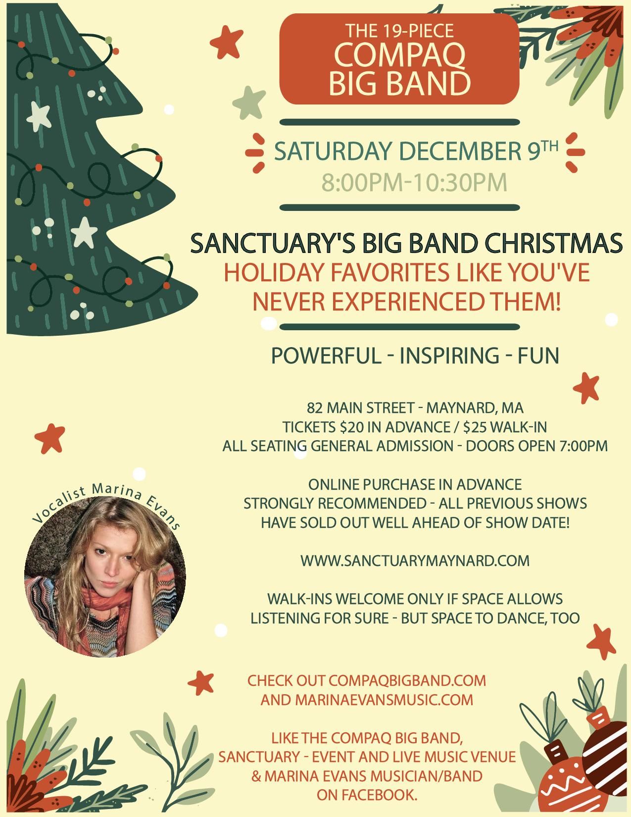 19-Piece Compaq Big Band w/ Vocalist Marina Evans at 'Sanctuary's Big ...