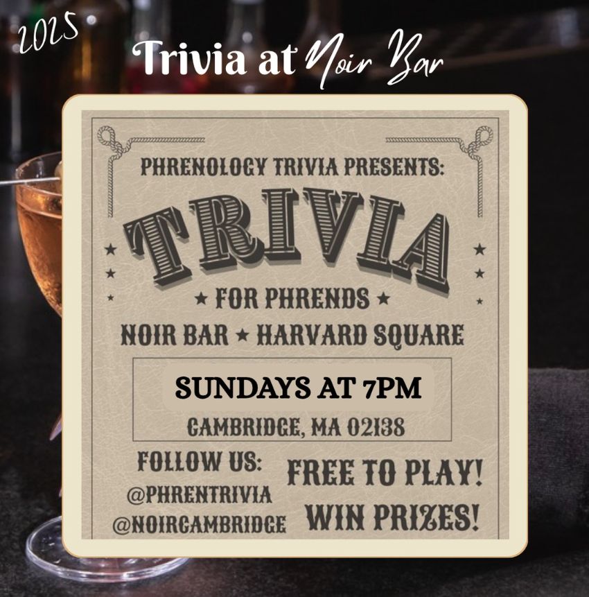 FREE Sunday Night Trivia at Noir Bar! [09/21/25]