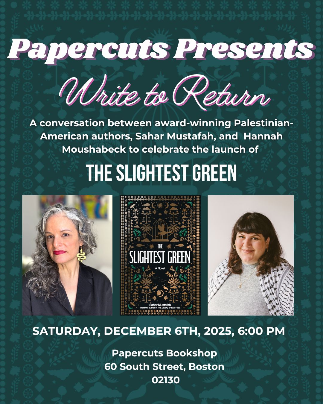Papercuts Presents: Palestinian Authors Sahar Mustafah and Hannah ...