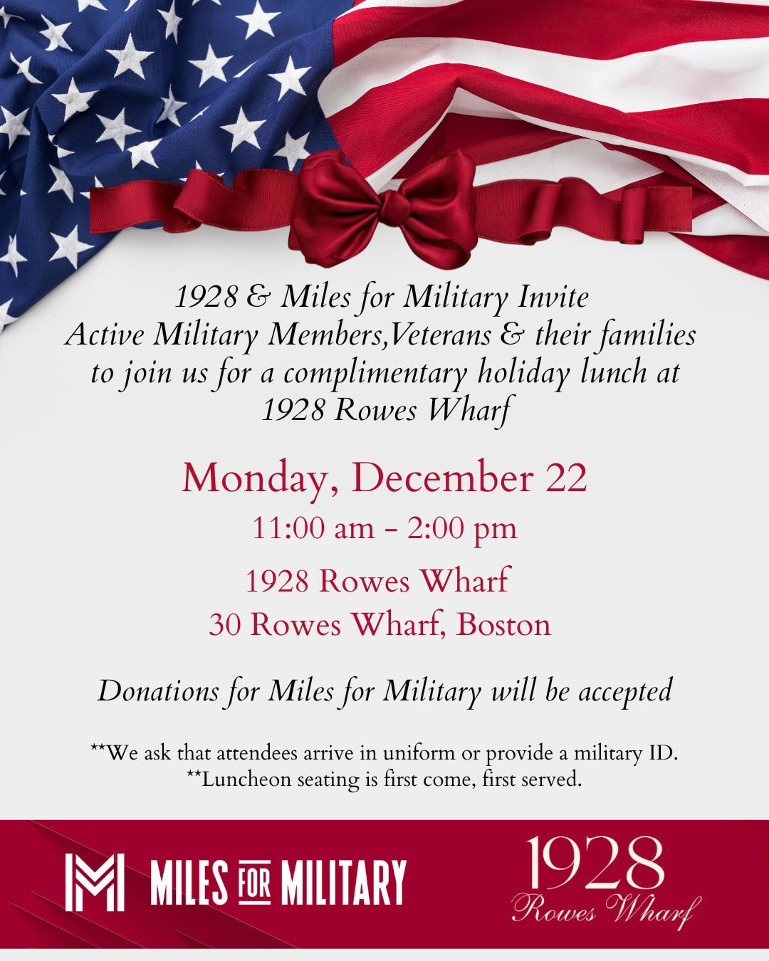 Complimentary Holiday Lunch for Veterans and Active Military: Boston ...