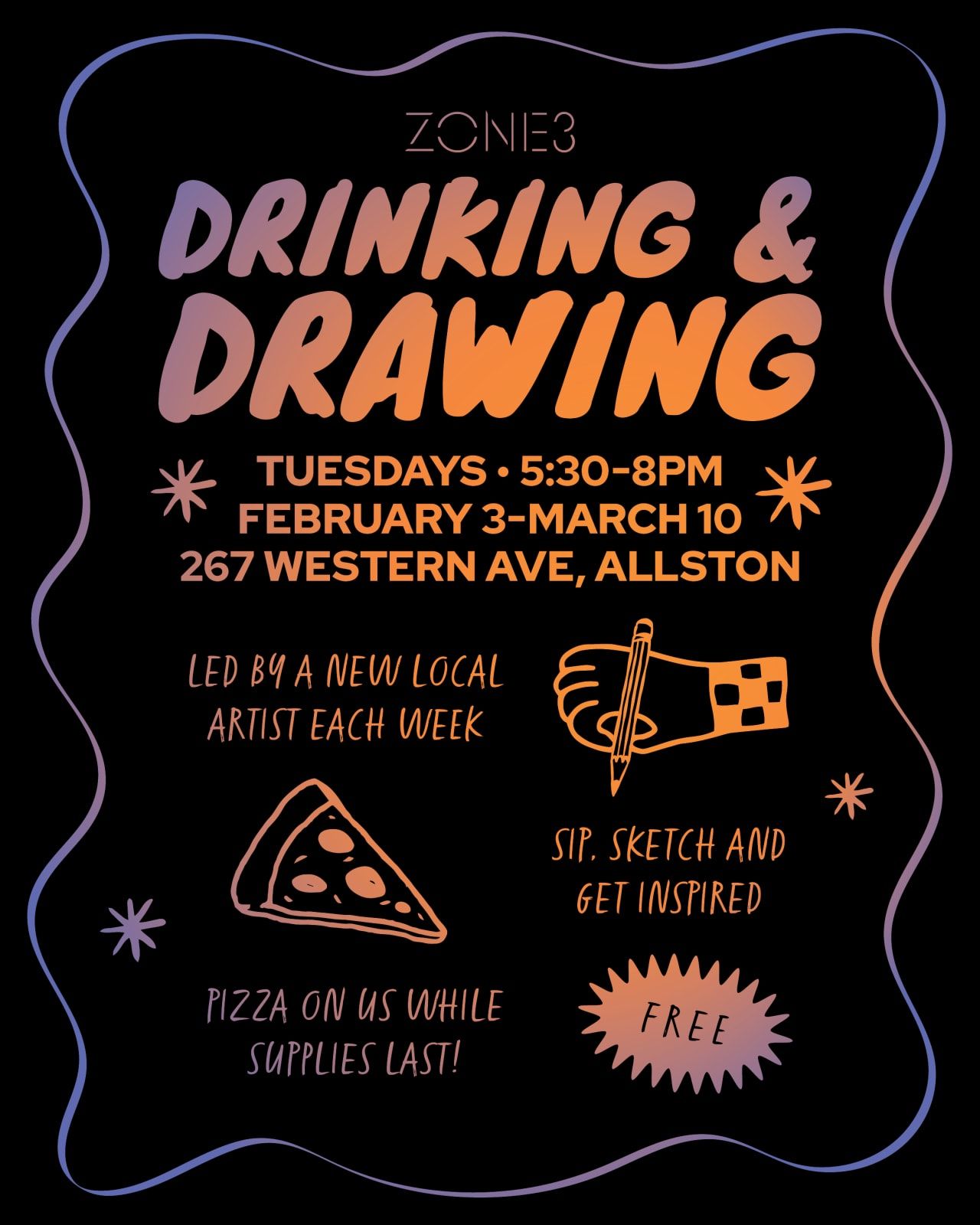 Drinking + Drawing at Zone 3 [02/03/26]