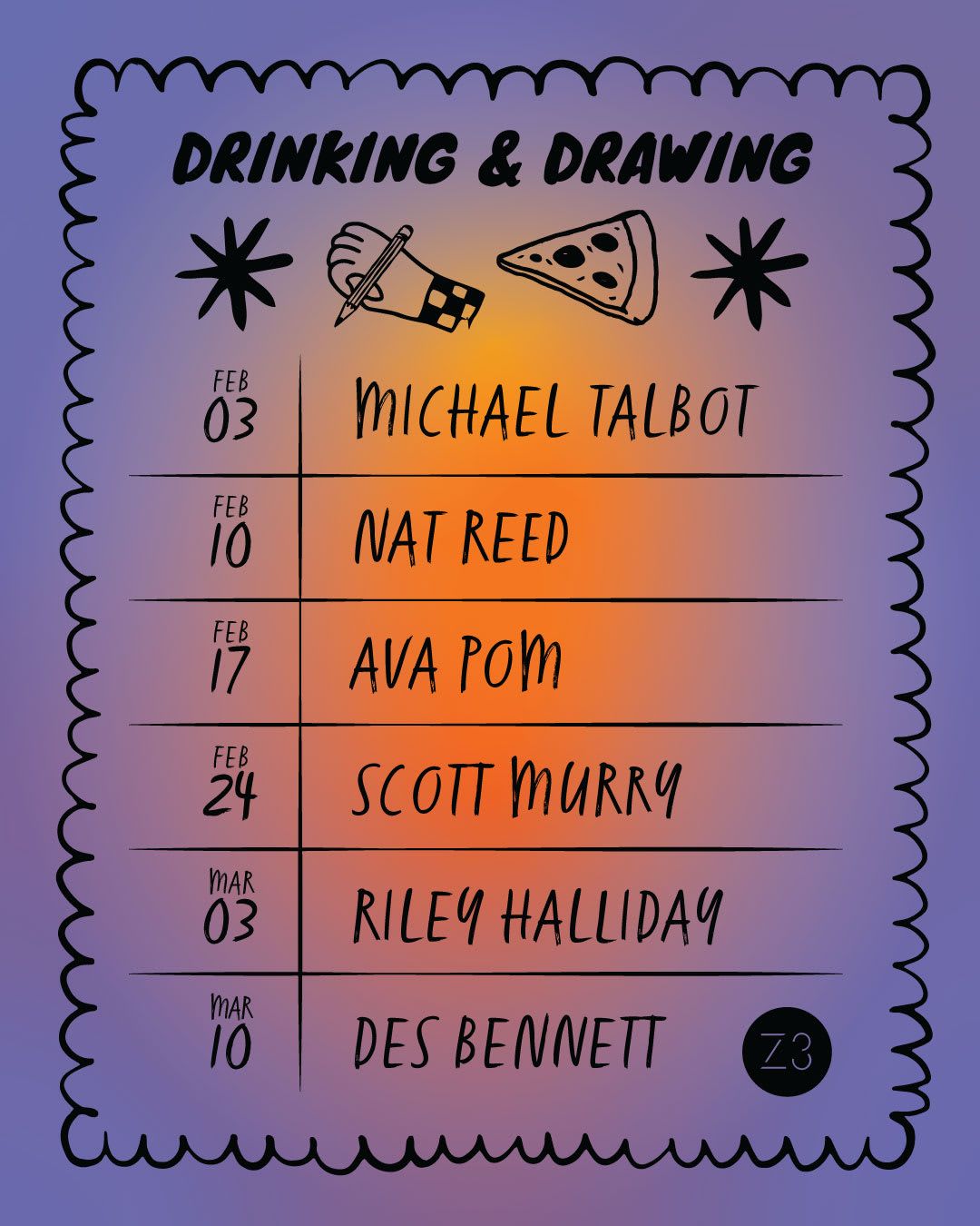 Drinking + Drawing at Zone 3 [02/03/26]