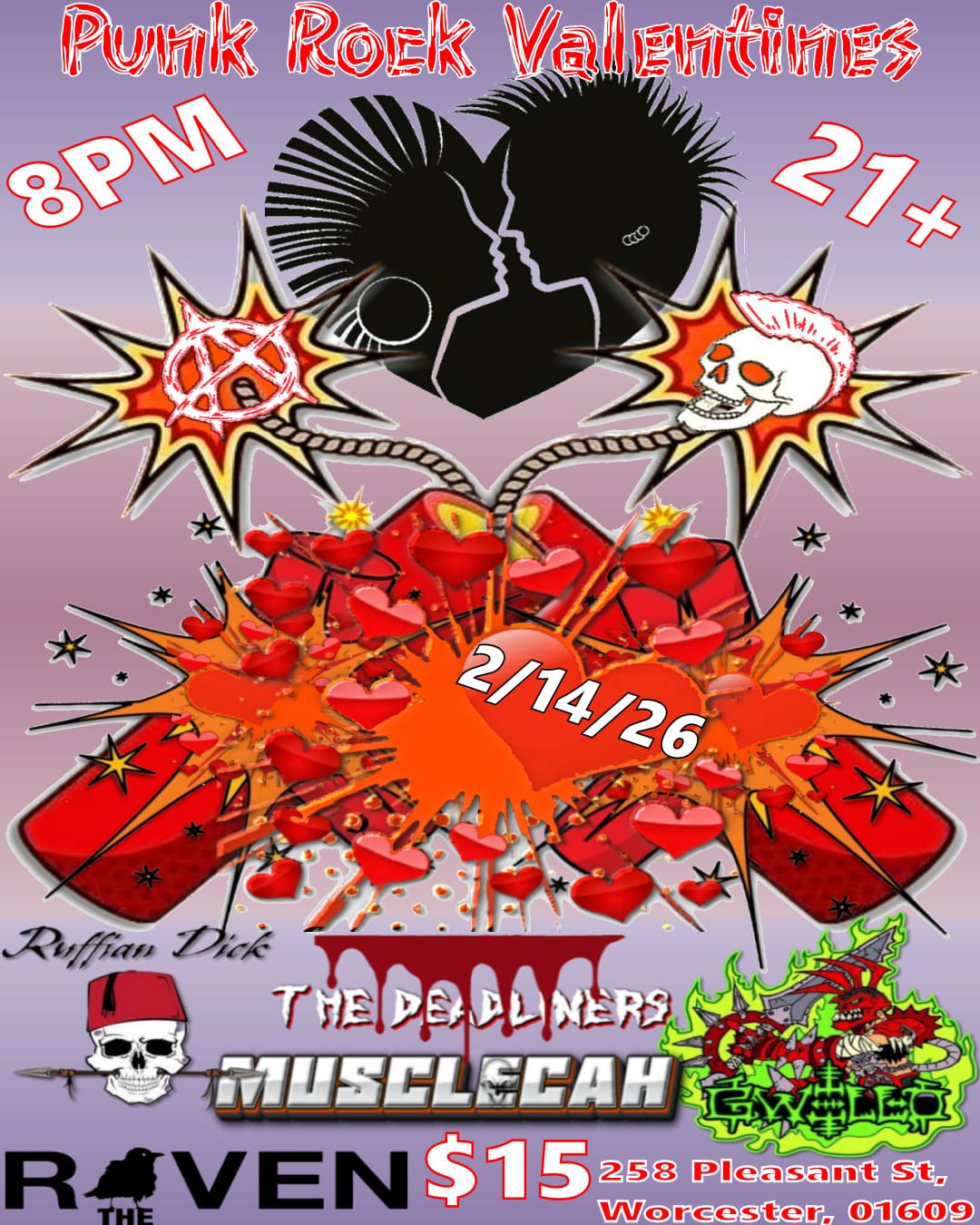 Punk Rock Valentines w. GWELLO, MUSCLECAH, RUFFIAN DICK and THE ...
